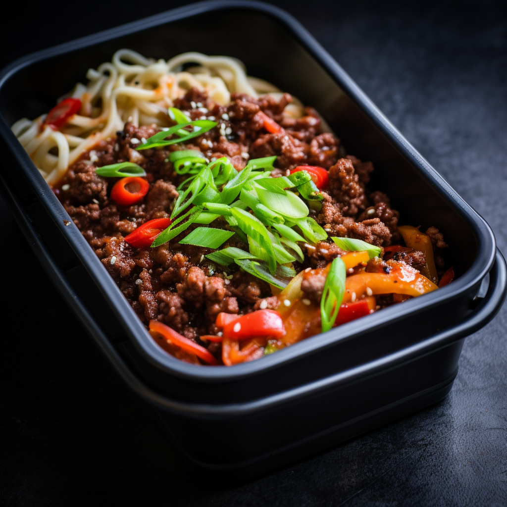 Honey Garlic Chili Crisp Ground Beef Noodles - MyoMeals
