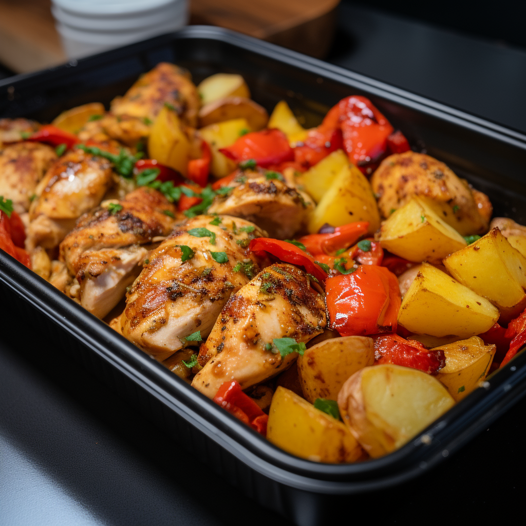 Peri Peri Chicken with Roasted Potatoes and Bell Peppers - MyoMeals