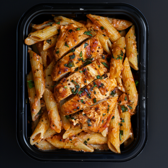High Protein Creamy Garlic Chicken Pasta – MyoMeals